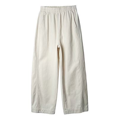 高级感纯棉松紧腰休闲阔腿弯刀裤