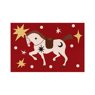 okay赤星跃马丝圈入户地垫门口家用可裁剪 pvc耐脏防滑除尘脚垫子