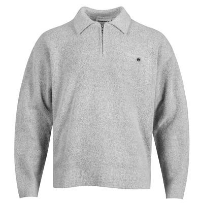 OD澳毛混纺肌理感半拉链翻领毛衣