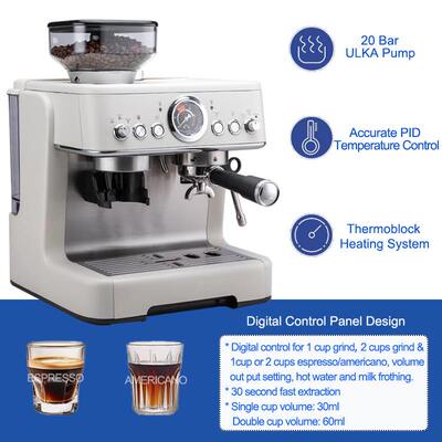 外贸咖啡机意式浓缩咖啡机研磨一体打奶泡高压萃取coffe machine