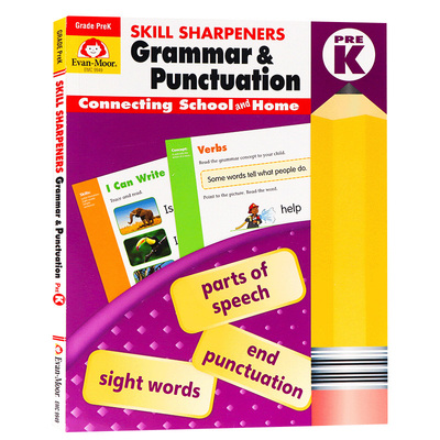 Skill Sharpeners,Grammar & Punctuation,Grade PreK技能铅笔刀系列 语法与标点 幼儿园小中班 美国儿童英语启蒙练习册 英文原版