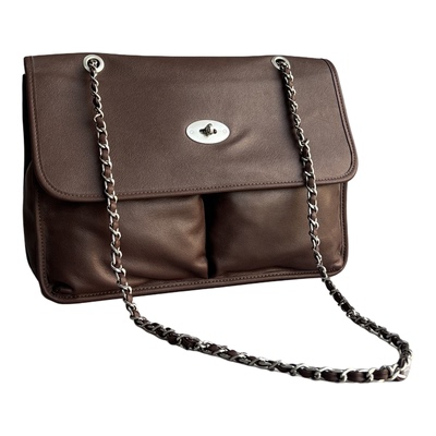 头层牛皮复古大容量链条邮差包