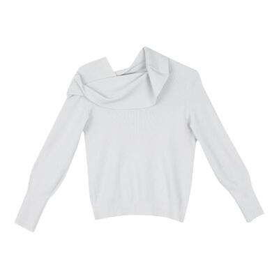 readme羊毛套头褶领针织衫