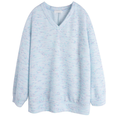 温柔风减龄显瘦百搭细闪彩条毛衣