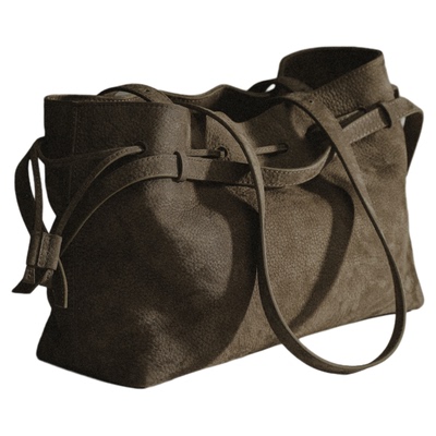 通勤托特局部抽褶抽绳包大容量女