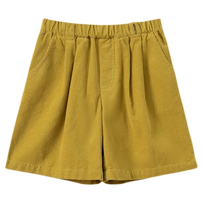 与虫UCNOO春季儿童巴恩风中裤纯色百搭绣花中裤男女童休闲舒适裤