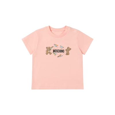 【新品首降】Moschino/莫斯奇诺26早春婴童童趣泰迪熊印花T恤