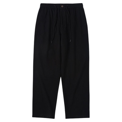 NATIVEWELL纯羊毛长裤微宽松易搭配弹力腰围高支羊毛