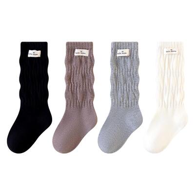 女童袜子儿童秋季长绒棉小腿袜