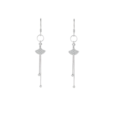 周六福银杏叶耳饰女S925银耳钉甜美跨年礼物送女友