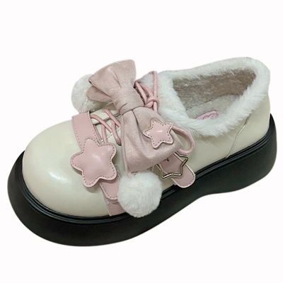 冬日甜星可爱厚底lo鞋~