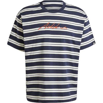 Adidas/阿迪达斯官方正品运动男士条纹时尚圆领休闲短袖T恤IN6483