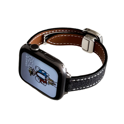 星芒金属磁吸牛仔适用iwatch表带