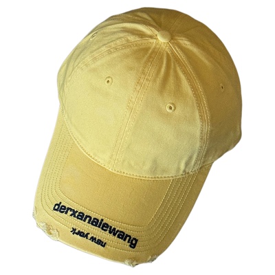 ETITW韩版做旧破洞字母刺绣棒球帽男女夏季百搭休闲遮阳鸭舌帽子