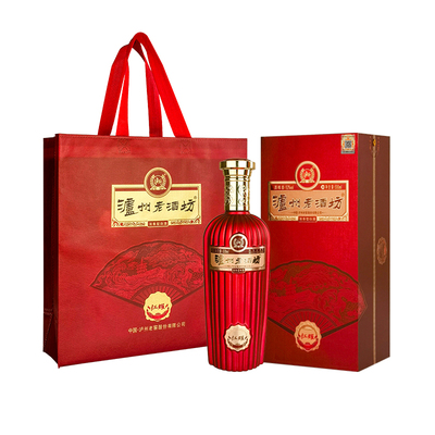 【宴席用酒】泸州老窖老酒坊红耀52度浓香型白酒500ml*2瓶送礼袋