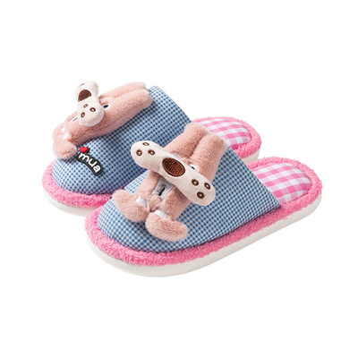 latetime创意玩偶狗棉拖鞋女秋冬