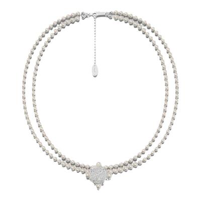 蕾丝项链银镀金宝石珍珠女