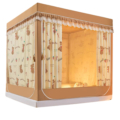 五面全遮光防摔掉床拉链蚊帐加厚