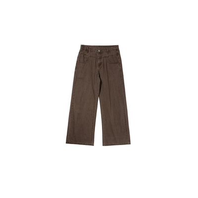 UNRETRO纯棉复古直筒休闲裤女