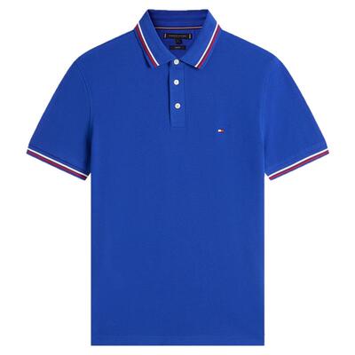 Tommy男装珠地网眼镶边修身POLO