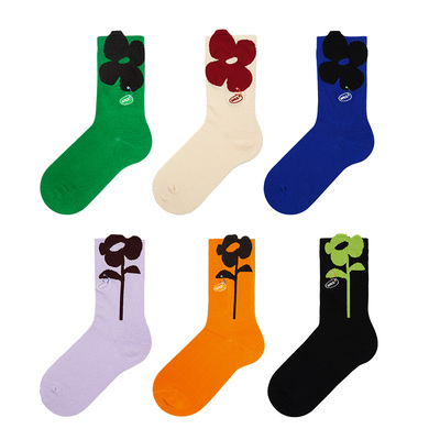 上森派系袜子时尚中筒运动保暖女