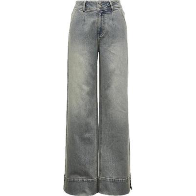 ONLY时尚通勤高腰直筒裤牛仔裤