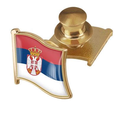 塞尔维亚镀金胸针国旗徽章