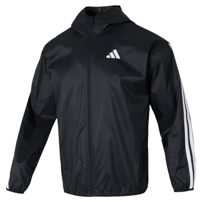 adidas阿迪达斯防风梭织连帽外套春男三条纹训练夹克 IM7848