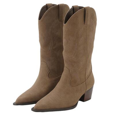 Mila Owen26春夏新品百搭经典西部风格尖头高跟短靴09WGS261801