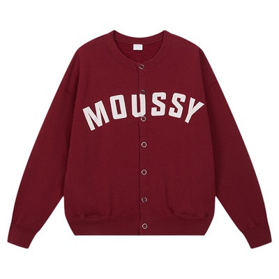 MOUSSY 2026春季新品美式复古字母logo撞色卫衣外套028IAA90-1039