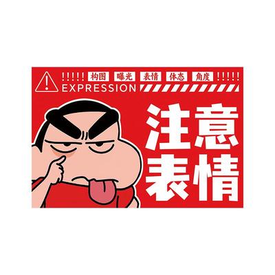 摄影师行为贴纸相机标签PVC防水不干胶卡通贴纸同款注意表情贴纸