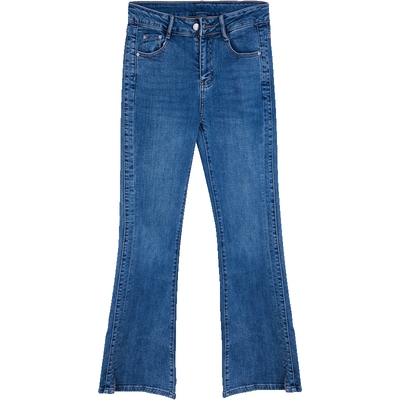 拉维妮娅修身显瘦水洗高腰牛仔裤