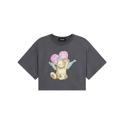 WE11DONE26春季新品女士天使泰迪熊印花短款T恤时尚潮流休闲