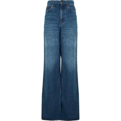 Chloe蔻依夜蓝色阔腿牛仔裤