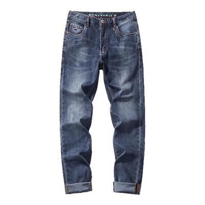 BRAVE&SHARK/勇士鲨鱼25春季新款轻奢复古牛仔裤男款时尚直筒长裤