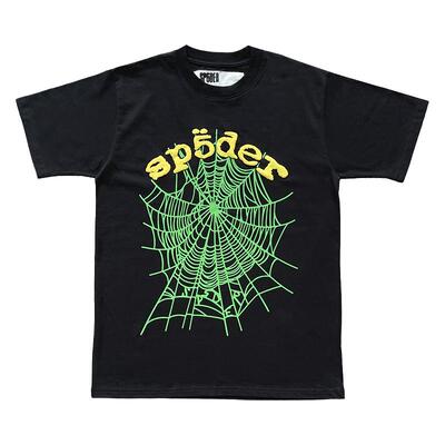 Sp5der worldwide 555555 TEE 蜘蛛网字母立体印花休闲短袖T恤