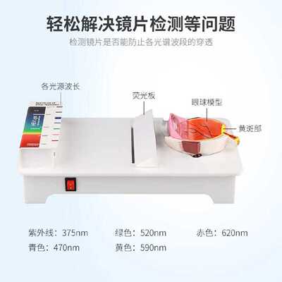 蓝光分析仪防蓝光测试光谱分析演示仪器配眼球模型UV420cut
