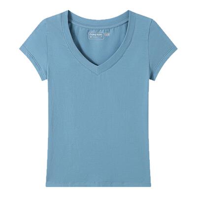 CryingCenter 凉感面料升级版 低饱和糯感V领领短袖上衣 哭喊中心