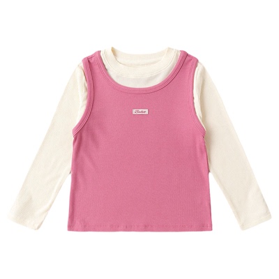 嘟嘟家女童T恤假两件儿童打底衫