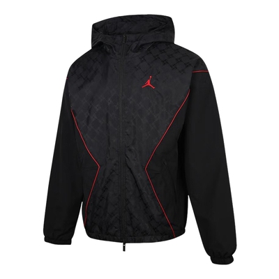 Nike耐克男外套秋新款Jordan刺绣休闲印花连帽运动夹克HV0555-010