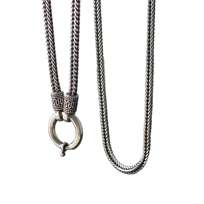 纯银复古男项链佛牌链唐卡挂绳