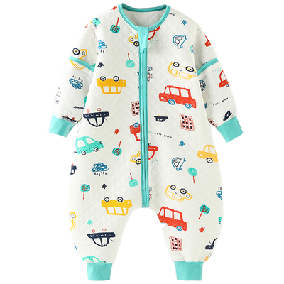 婴儿睡袋春秋薄款保暖三层空气