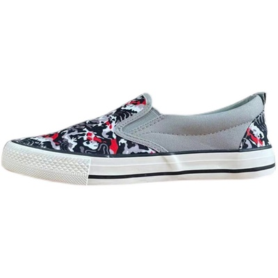 休闲板鞋一脚蹬涂鸦硫化瑕疵