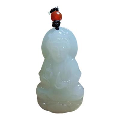 心玉行观音白佛菩萨吊坠男女项链