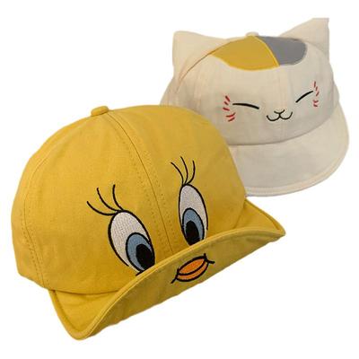 韩国崔弟翠儿翻檐鸭舌帽子可爱小黄鸭刺绣棒球帽女显脸小大头围潮