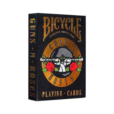 进口扑克牌枪与玫瑰摇滚花切收藏