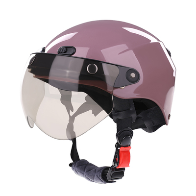 var珊瑚粉电动四季摩托车头盔