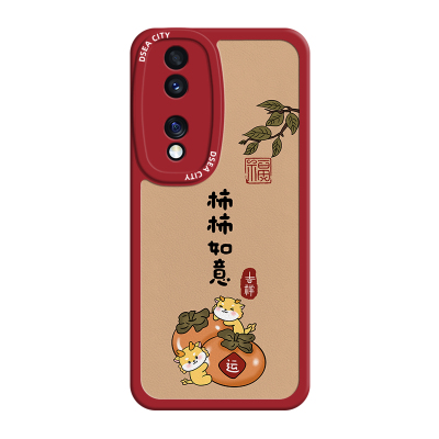 适用荣耀70硅胶创意手机壳挂绳