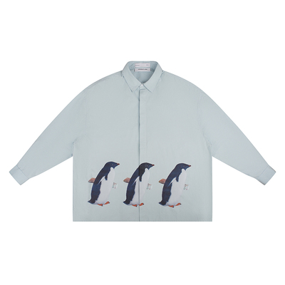 设计师手绘款「企鹅」主题衬衫