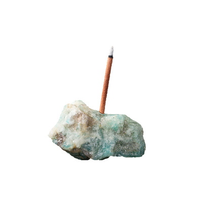 天然水晶粉晶矿物原石标本插香盘